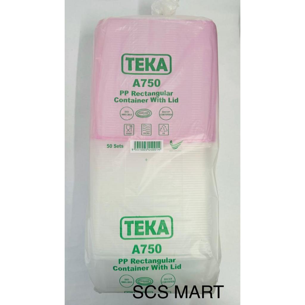 TEKA A750 PP Rectangular Container With Lid 50sets | Shopee Malaysia