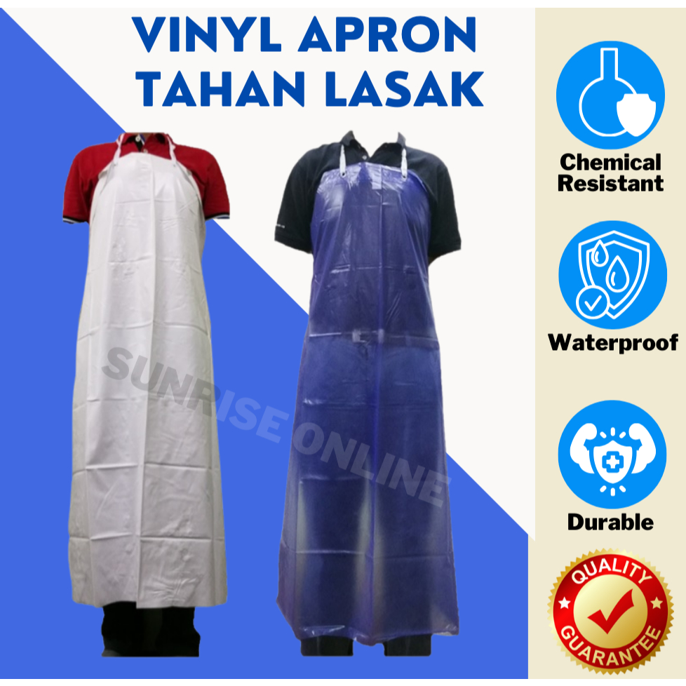 [ORIGINAL] Heavy Duty Vinyl Apron - White, Blue Apron Kitchen ...