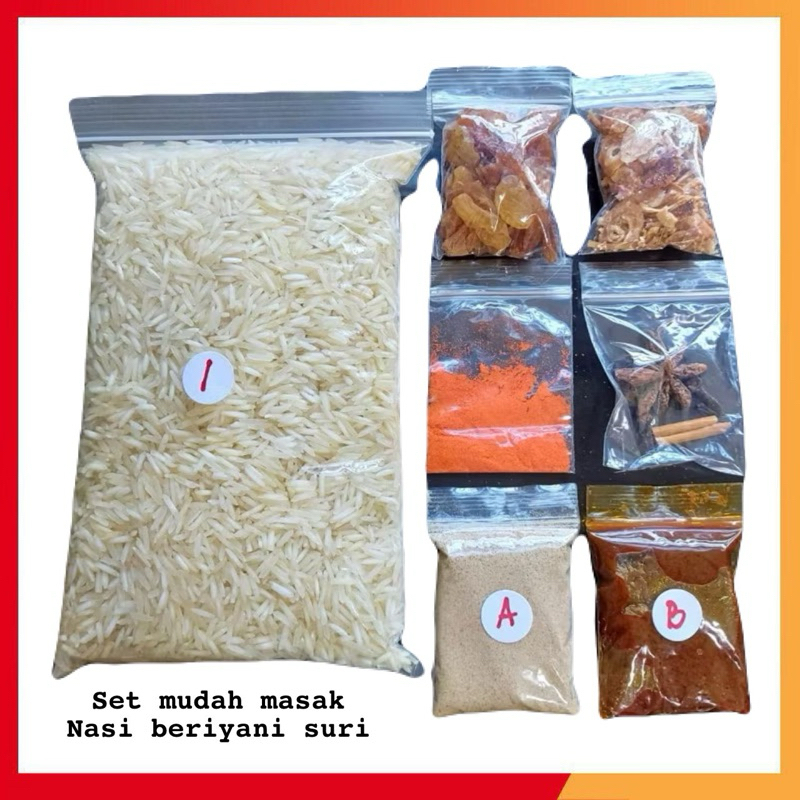 Beras Set nasi Beriyani NASI BERIANI set mudah masak (hidangan 3-5 ...