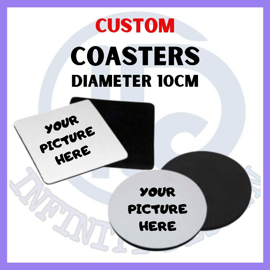 Sublimation Rubber Coaster Pad 10cm Printable Blank (Round / Square ...