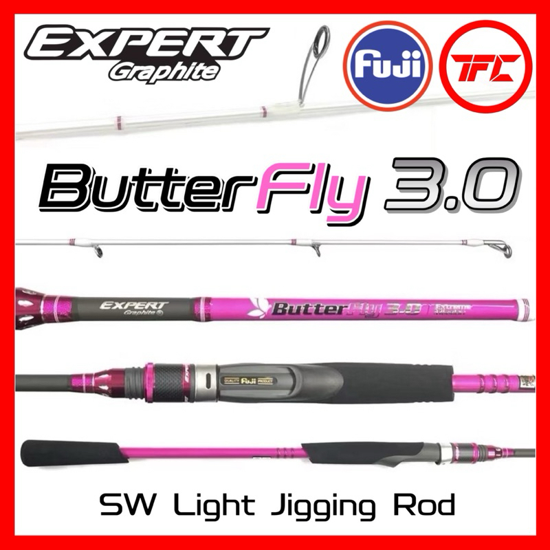 Expert Graphite Butterfly 3.0 🦋 Light Jigging Baitcasting & Spinning ...