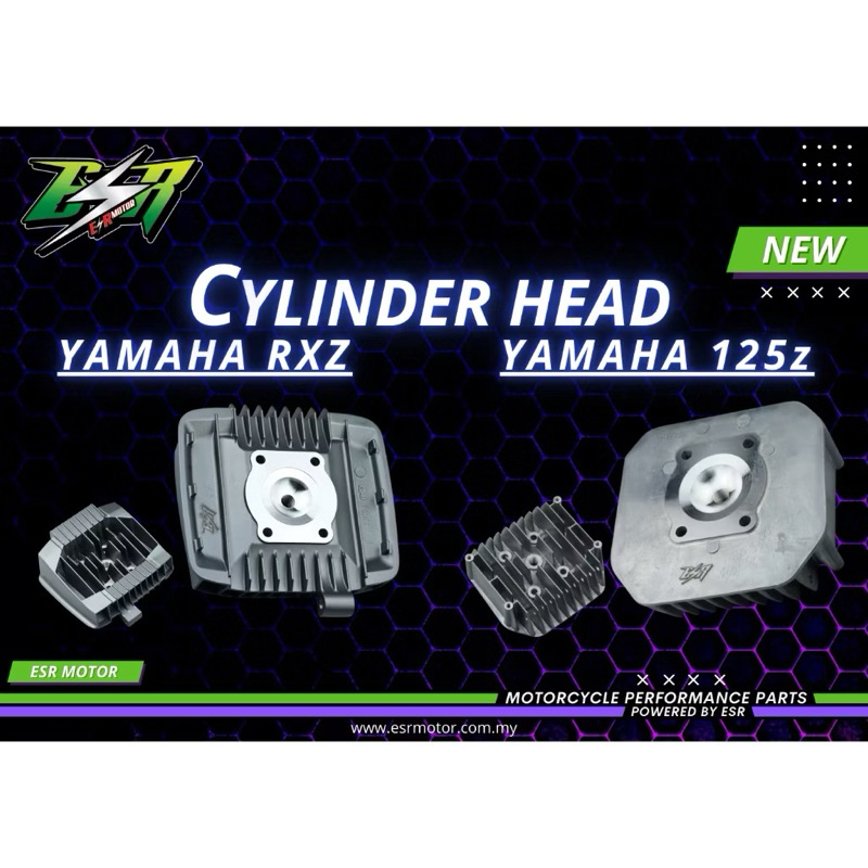 ESR MOTOR RACING HEAD YAMAHA RXZ 125ZR 56MM 57MM 58MM 59MM 60MM 100% ...