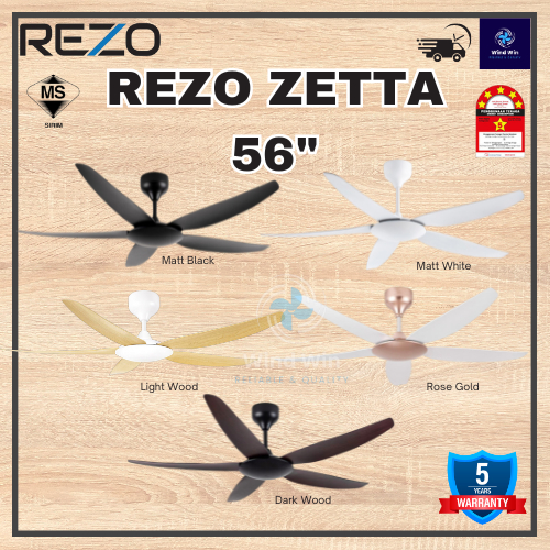 REZO ZETTA 56" DC MOTOR CEILING FAN WITH REMOTE CONTROL/ KIPAS CEILING ...