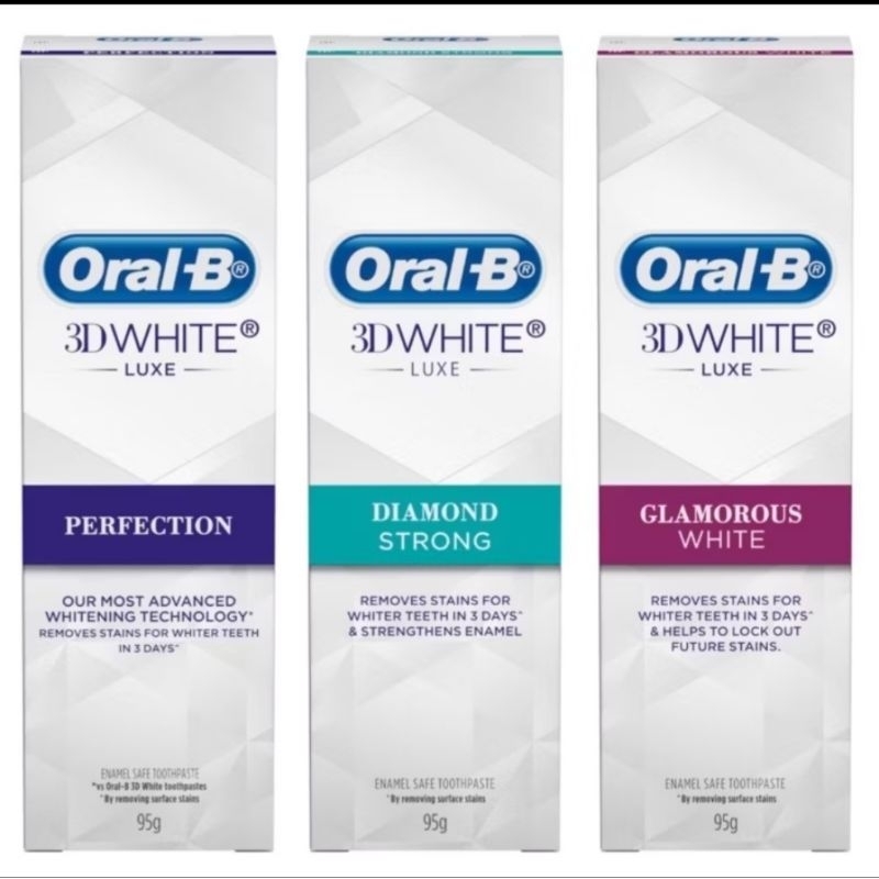 Oral-B 3D White Luxe Diamond Strong / Perfection / Glamorous White ...