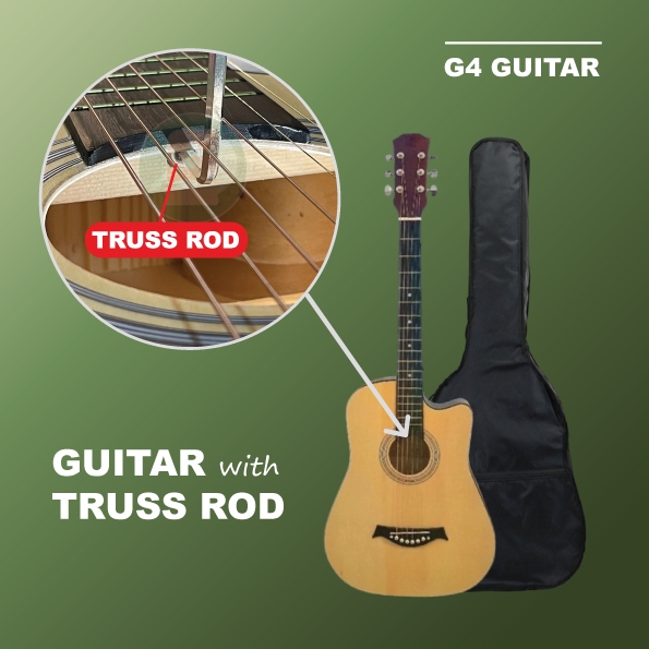 Wooden Body Acoustic Guitar With TRUSS ROD for Beginner / Gitar Kayu ...