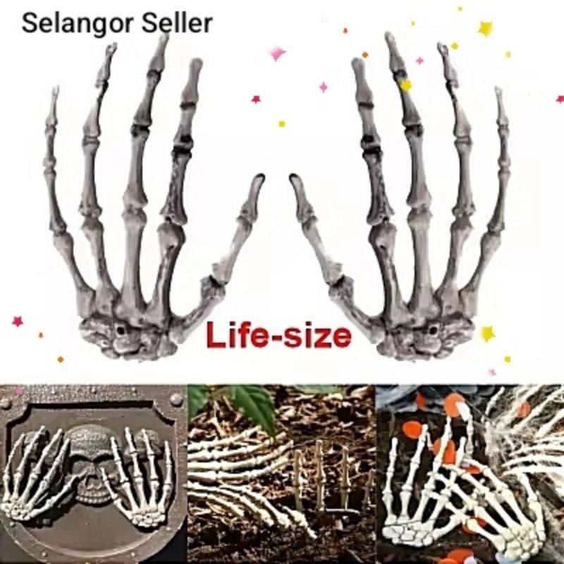 Halloween Realistic Skeleton Hands Bone Life-size Halloween Party ...