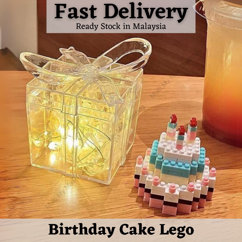 Happy Birthday Cake Building Blocks Small Particle Cake Assembly Lego ...