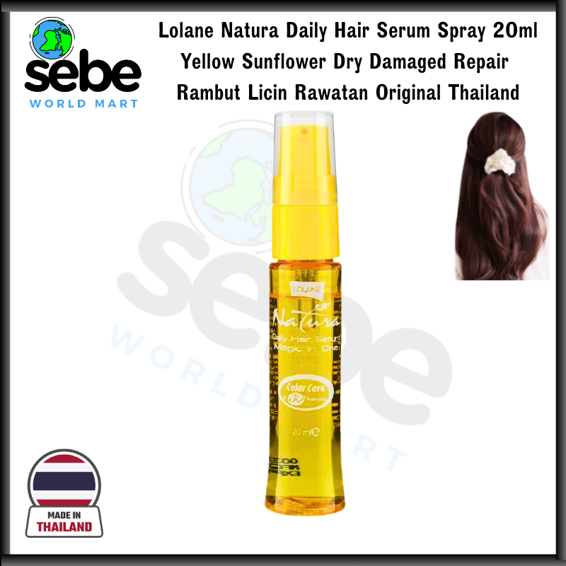 Lolane Natura Daily Hair Serum Spray 20ml Yellow Sunflower Dry Damaged ...
