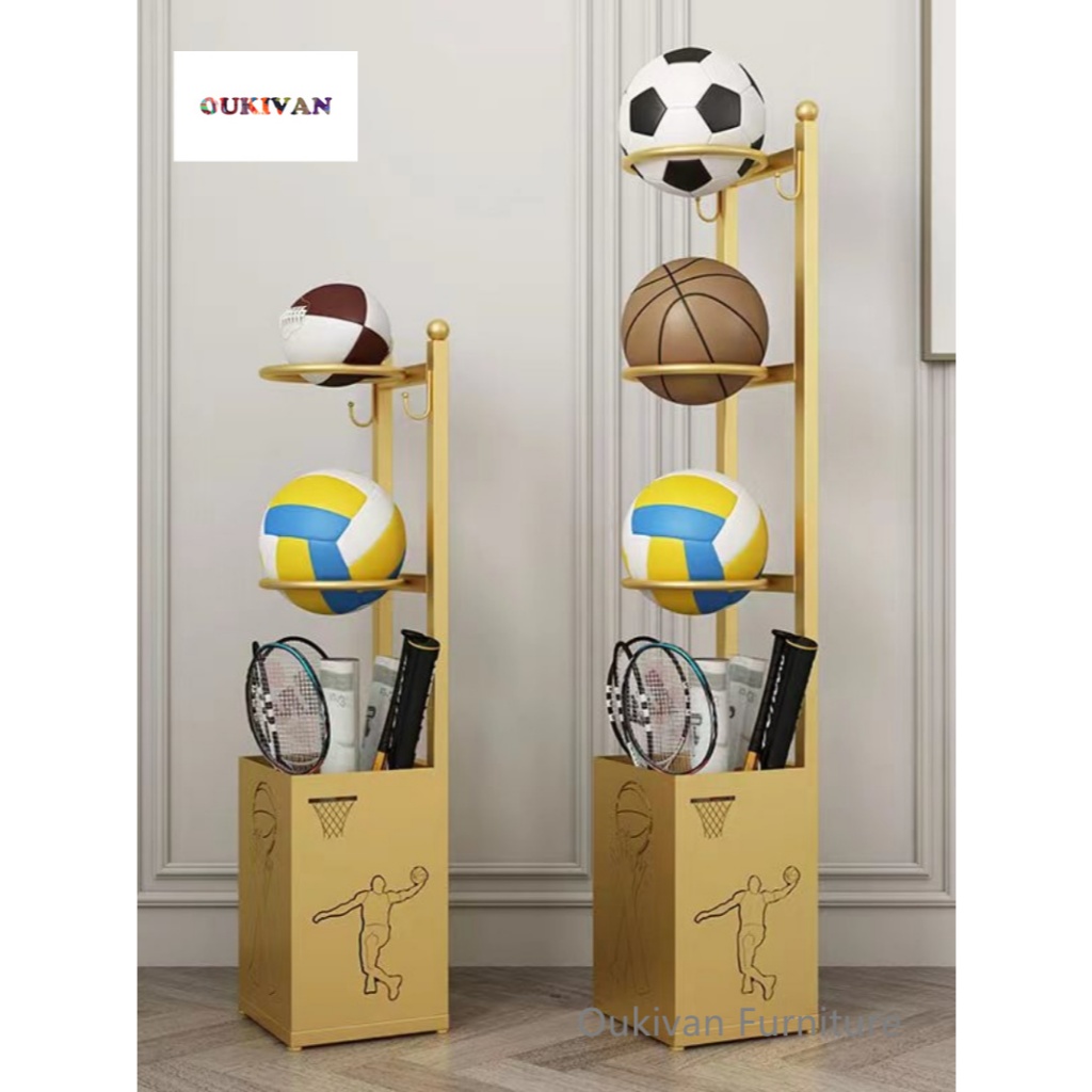Basketball Football Display Storage Rack Multi Function Balls Rack Rak ...