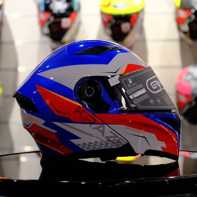 GRAYFOSH FLIP UP FULL FACE G3838 [KRAZE/G MOD] HELMET DOUBLE VISOR SIZE ...