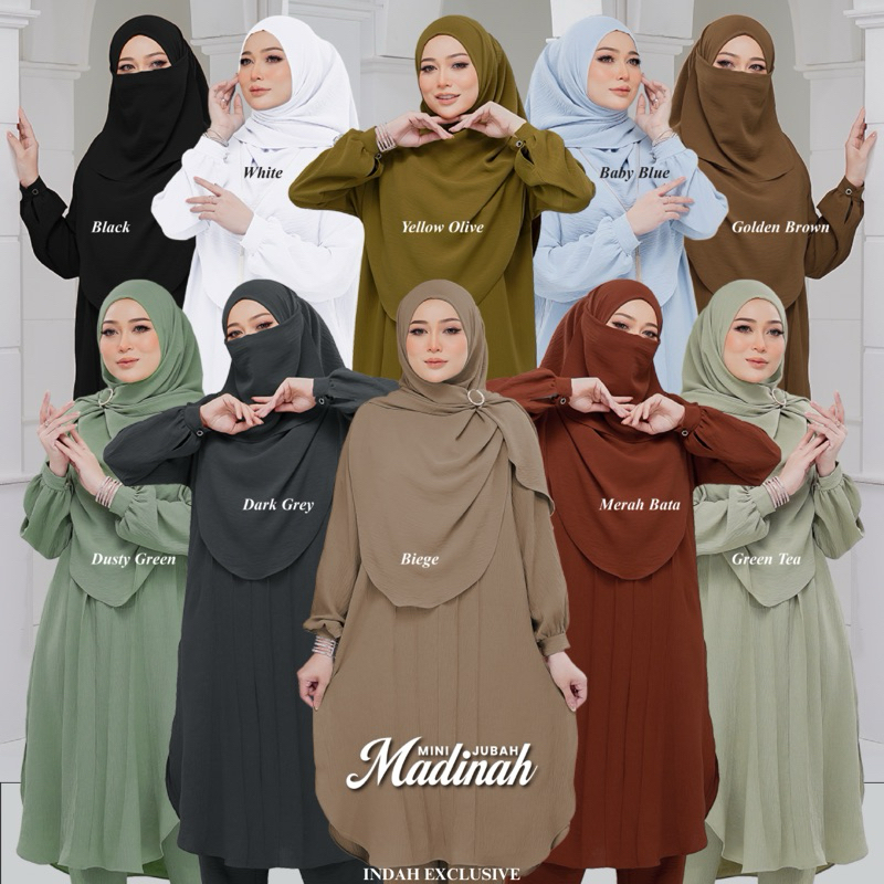 Mini Jubah Madinah Set Tudung Set Baju Seluar Ironless Plussize Suit ...