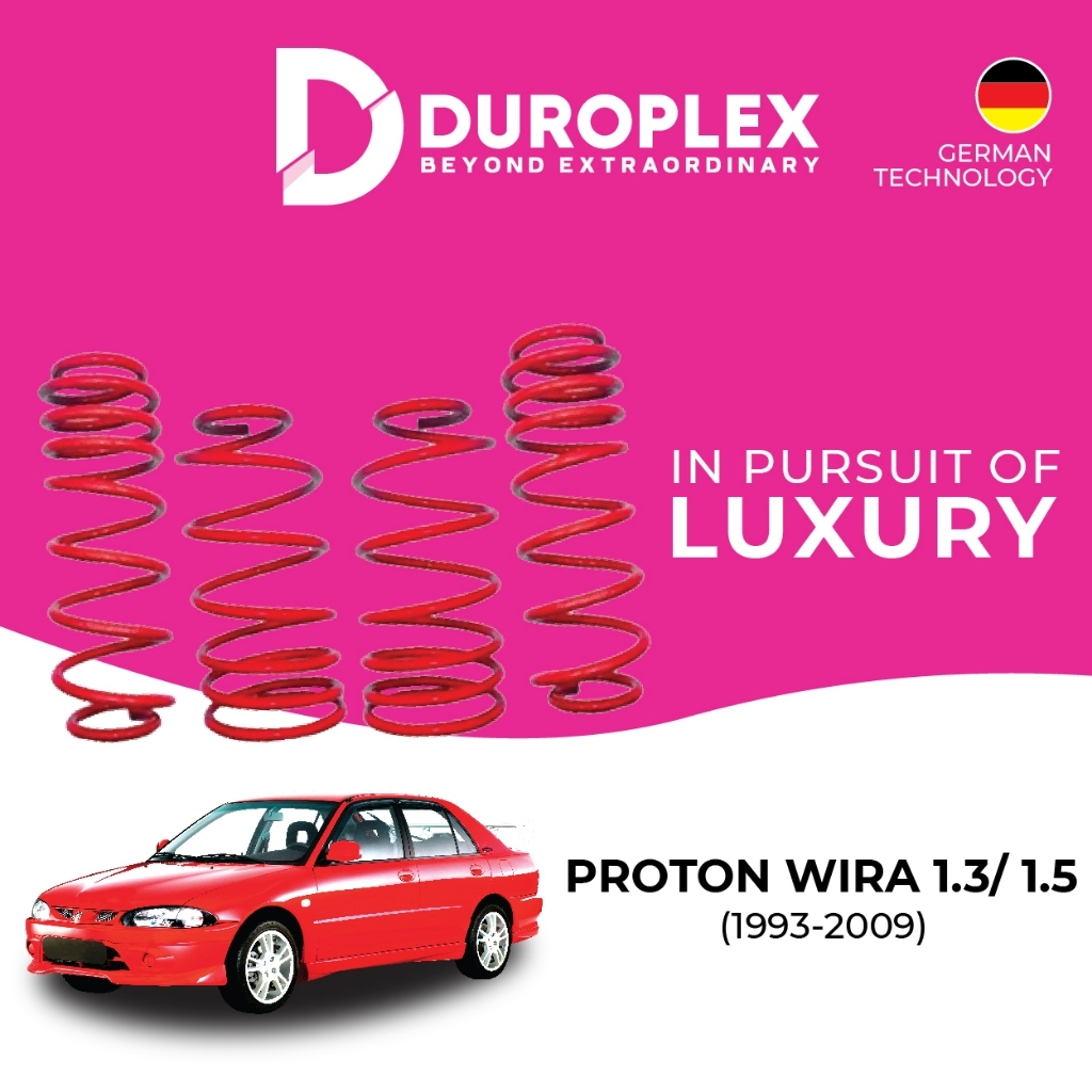 DUROPLEX Full Set Heavy Duty Lowered Sport Spring Proton Wira Satria 1. ...