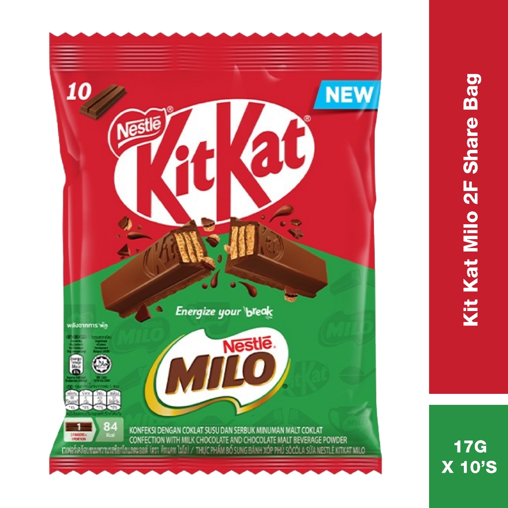 Nestle Kit Kat Milo 2F Flowrap Share Bag (10 x 17g) | Shopee Malaysia