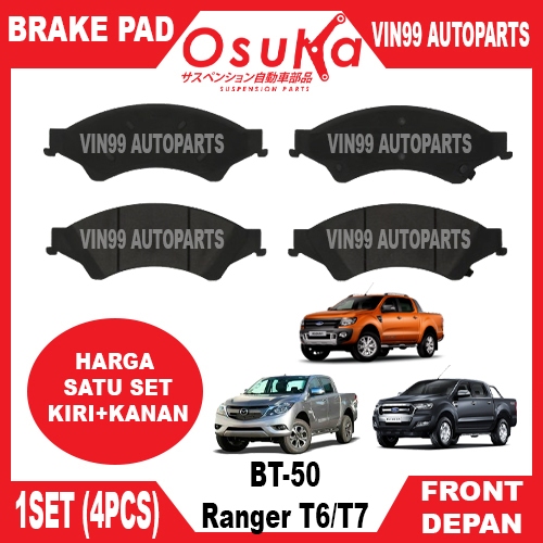 Osuka Front Brake Pad Set Ford Ranger T6 T7 Mazda BT50 | Shopee Malaysia