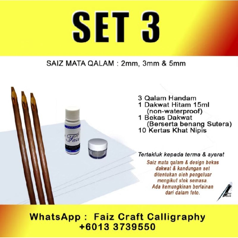 Set 3 Asas, Pen Tradisional Kaligrafi Khat, Alatan Khat | Shopee Malaysia