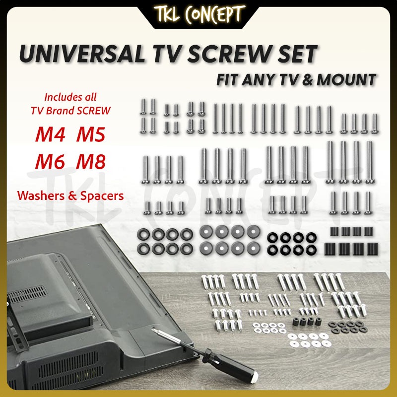 Universal TV Bracket Screw Mounting Skru TV Hardware Kit Pack For ...