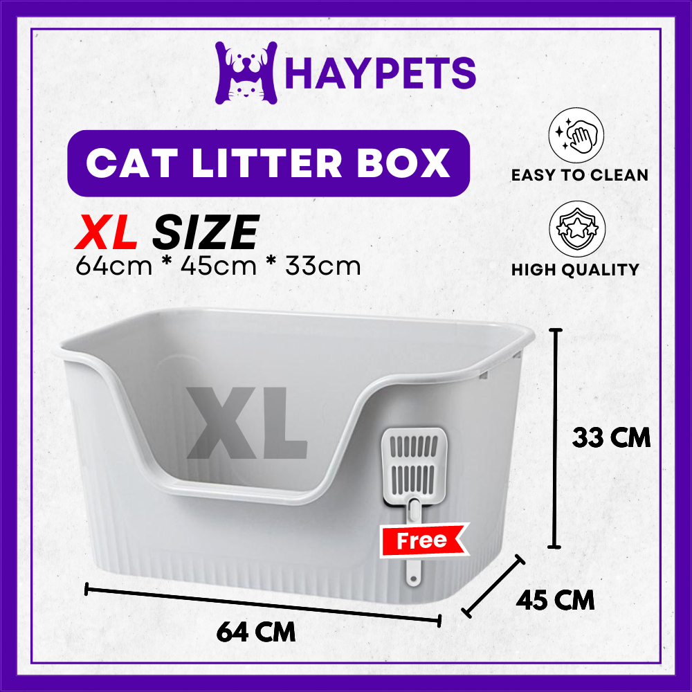 HAYPETS [XL Size] Cat Litter Box Large Besar Bekas Pasir Tandas Kucing ...