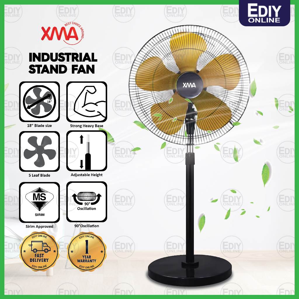 【NEW】 SIRIM XMA Stand Fan 18" XISF-185ABS Commercial 5 Blade ABS KIPAS ...