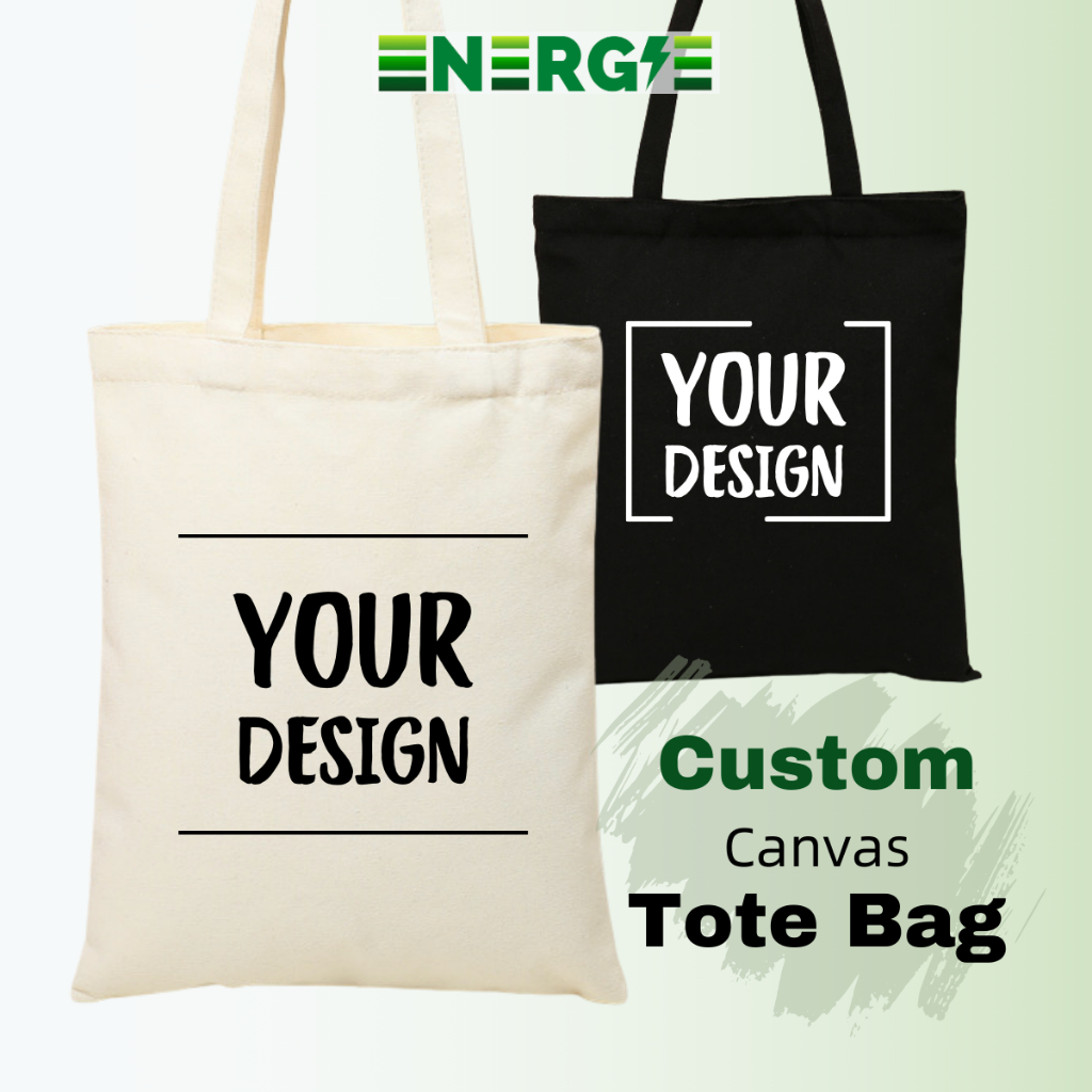 ENERGIE Custom Tote Bag Canvas Bag ToteBag Custom Name Beg Custom ...