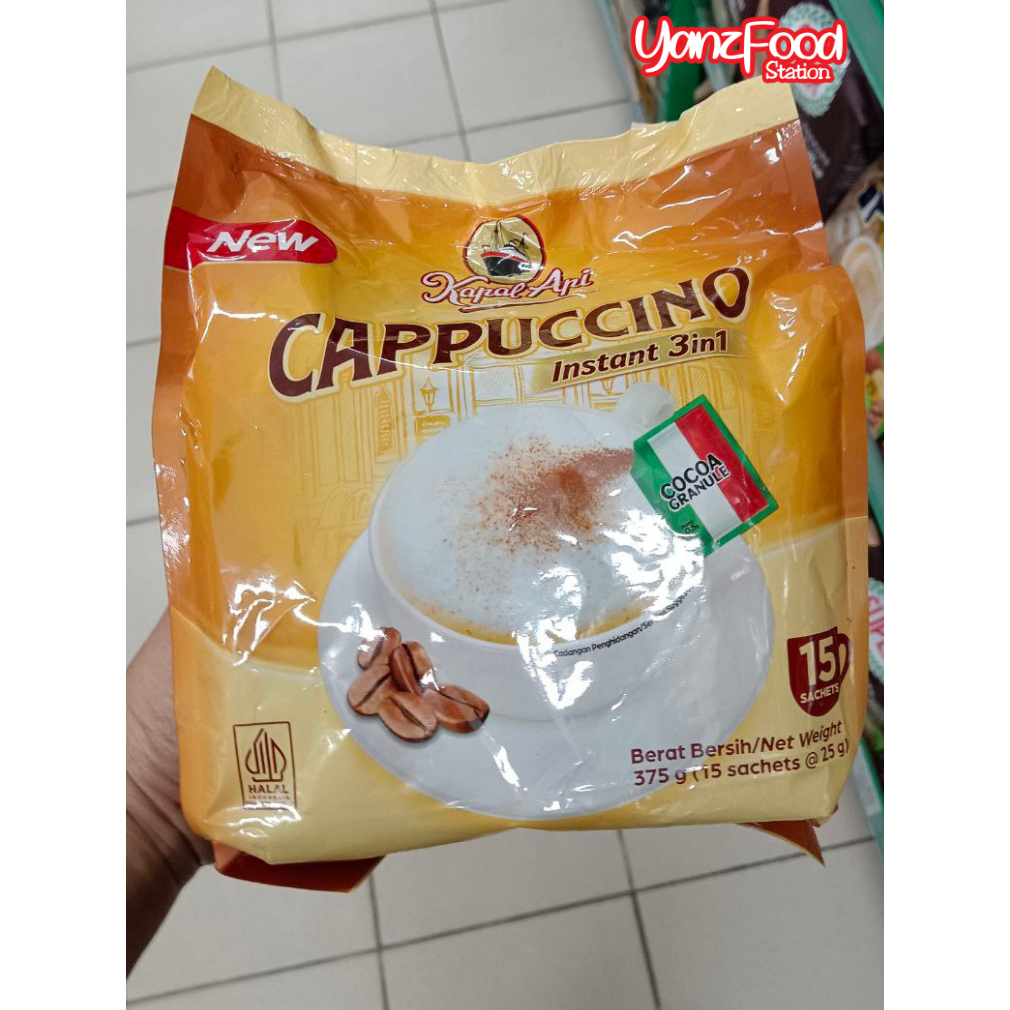 KAPAL API Cappuccino Instant 3 in 1 Cocoa Granule 25g x 15 Sachets ...