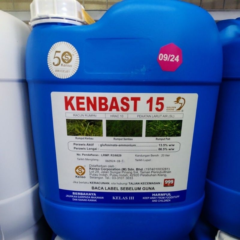 KENBAST 15 KENSO 20L Glufosinate Ammonium 13.5 % Racun Sentuhan Untuk ...