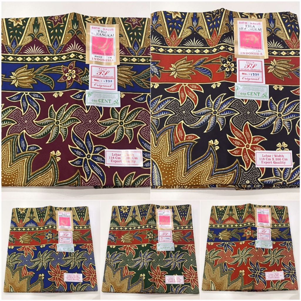 TIGA SERANGKAI KAIN BATIK LEPAS INDONESIA PREMIUM BERKUALITI | Shopee ...