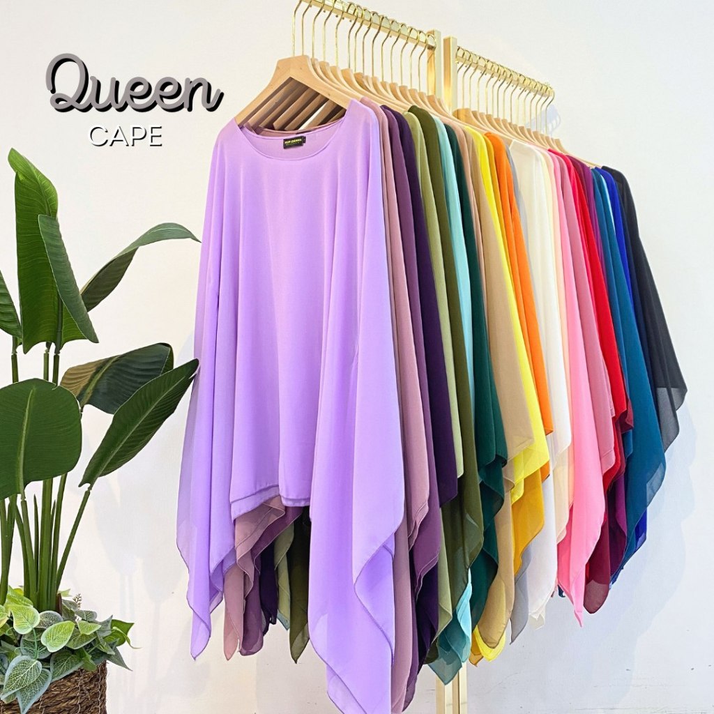 NEW CAPE !! CAPE QUEEN IN 32 COLOUR BY MOFF COLLECTION | Shopee Malaysia