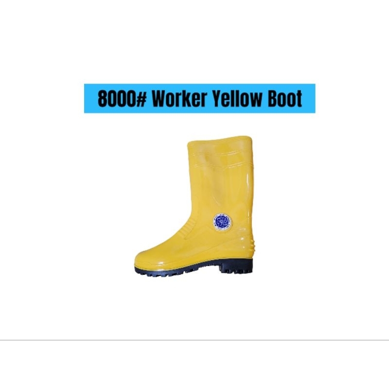 Worker Yellow 8000# Rainboot Waterproof / Kasut Getah Kerja Kebun ...