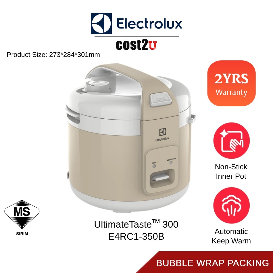 Electrolux 1.8L UltimateTaste 300 Jar Rice Cooker | E4RC1-350B Food ...
