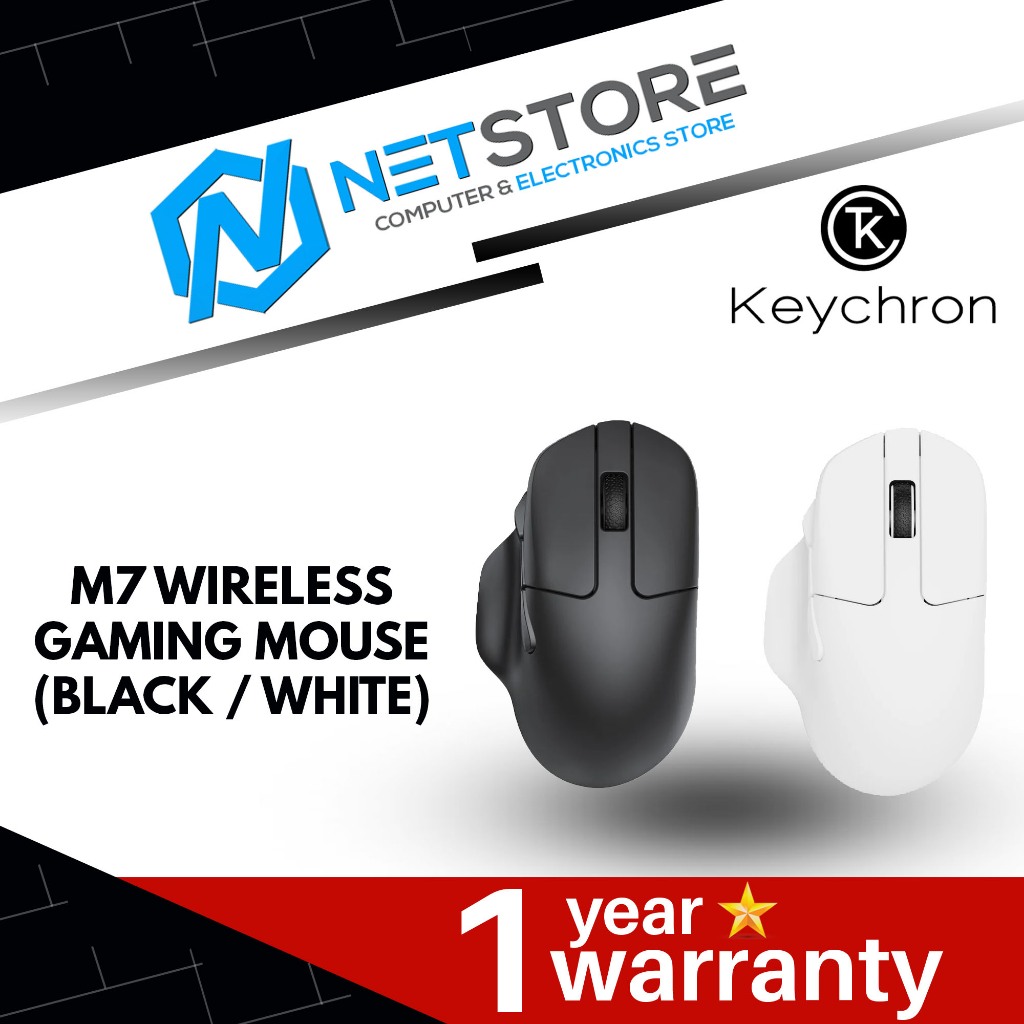 KEYCHRON M7 WIRELESS GAMING MOUSE (BLACK / WHITE) | Shopee Malaysia