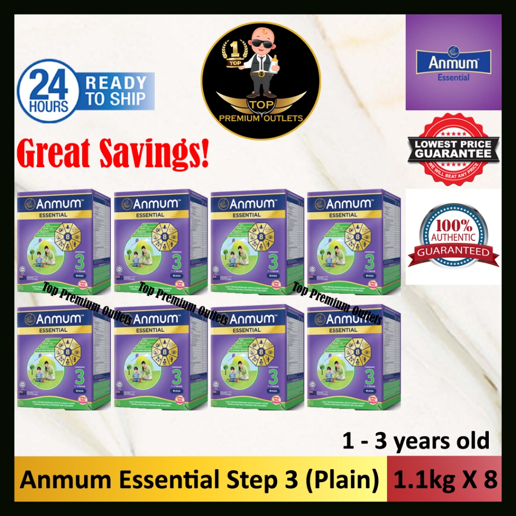 Anmum Essential Step 3 (Plain) (1.1kg X 8) Exp: 06/2026 (Asli/Biasa ...