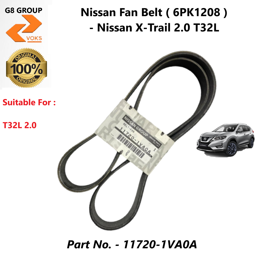 Nissan Fan Belt ( 6PK1208 ) - Nissan X-Trail T32 2.0 ( 11720-1VA0A ...