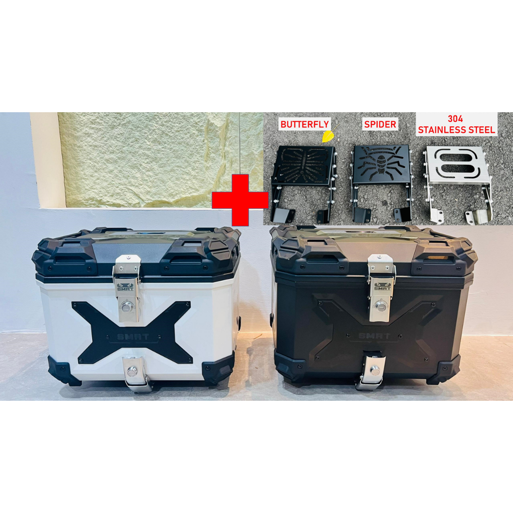 SMRT TOP BOX ALUMINIUM ABS KOTAK BELAKANG 45L HEAVY DUTY RACK LIPAT ...
