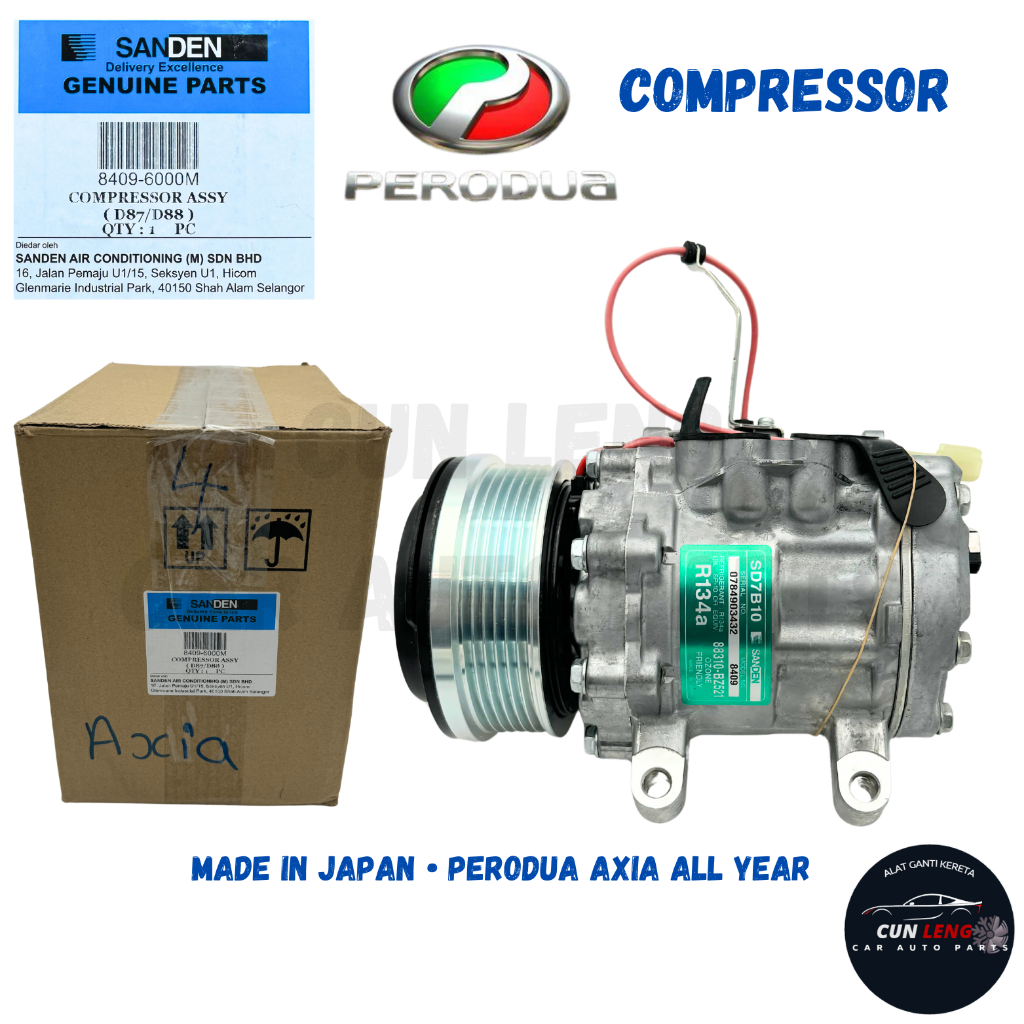 📣ORIGINAL📣 8409 - Perodua Axia 6PK All Year Aircond Compressor With ...