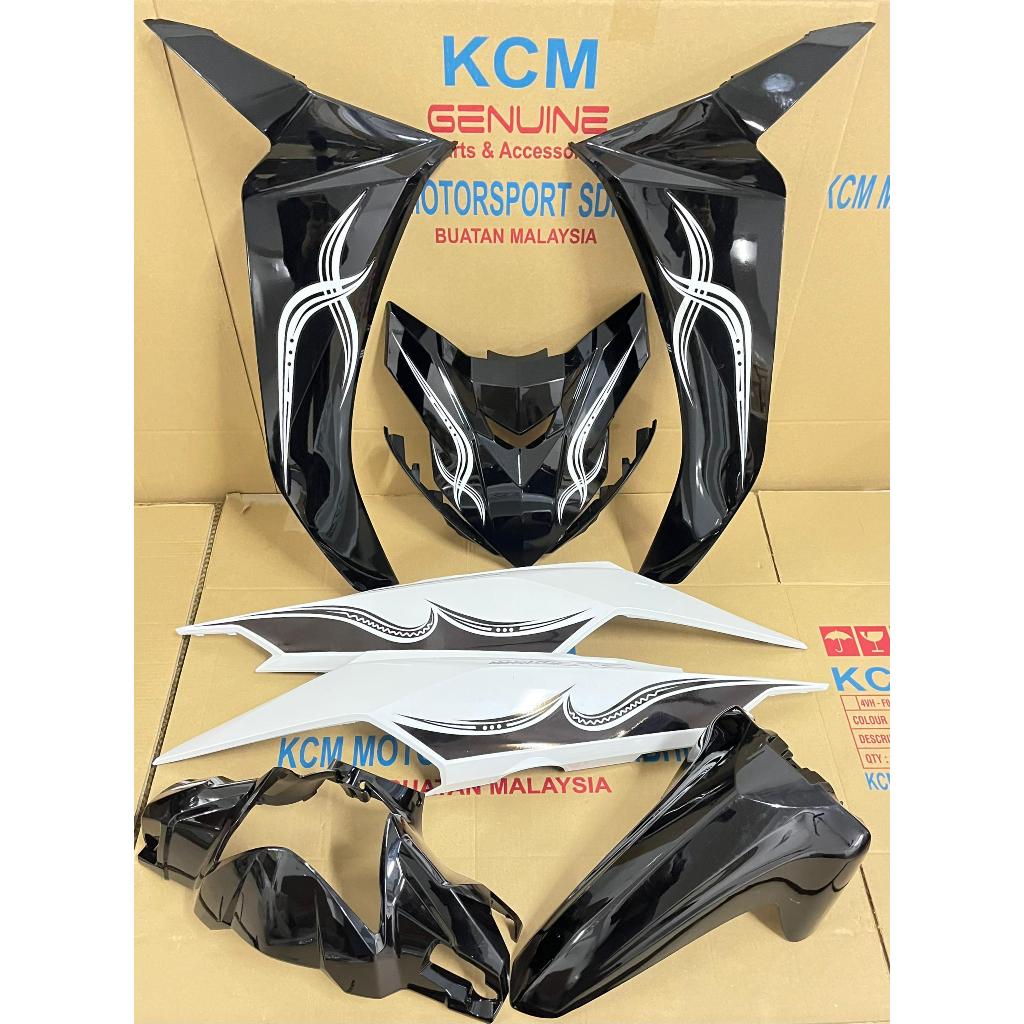COVER SET WAVE ALPHA 110 V1 V2-V4 V5 CUSTOM HITAM PUTIH SIAP PASANG ...