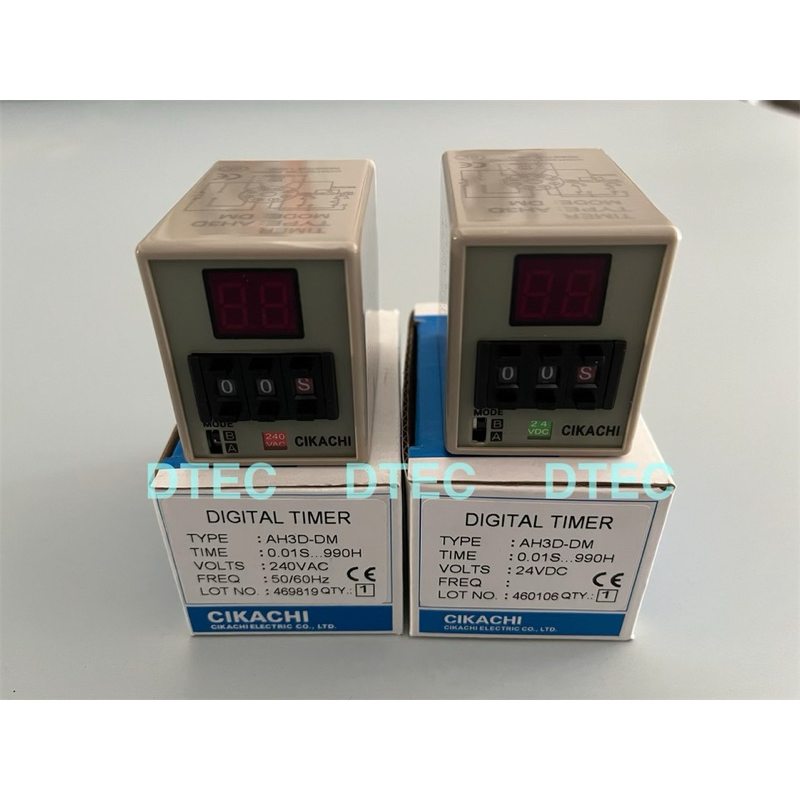 1pc- CIKACHI AH3D-DM 240VAC / 24VDC Multi-Range Digital Timer - Double Contact [ Mode A / B ] (0 ...