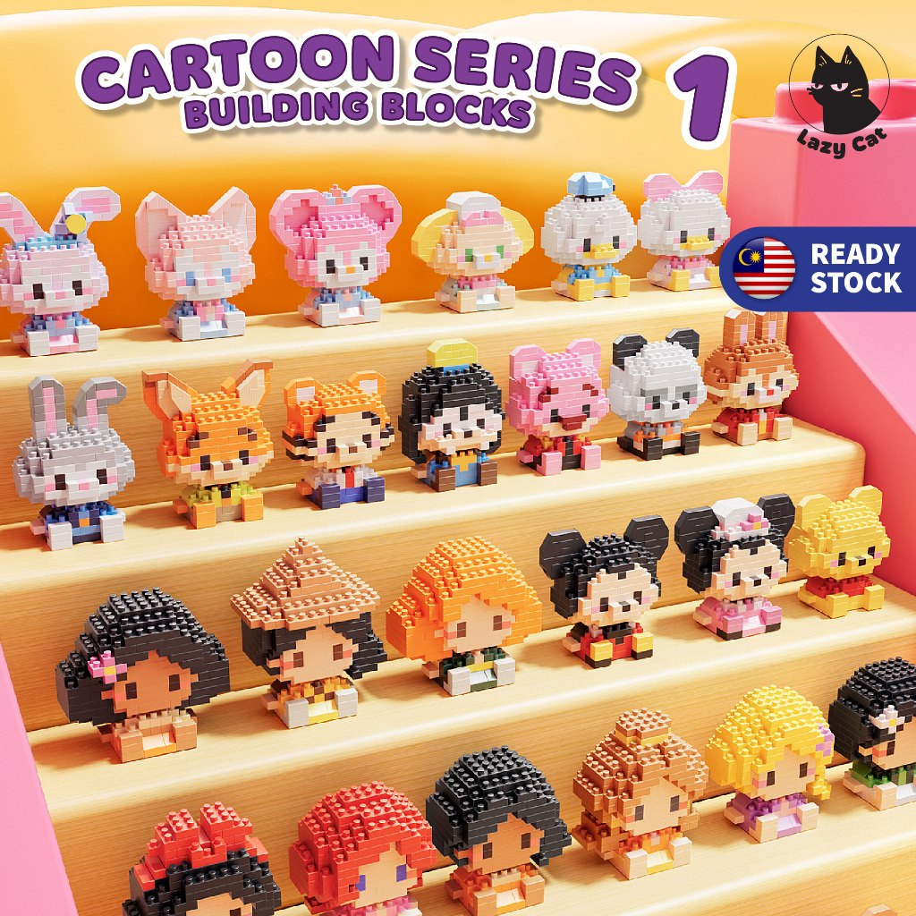Mini Cute Cartoon Princess Nano Bricks Panda Building Block Kid Toys ...