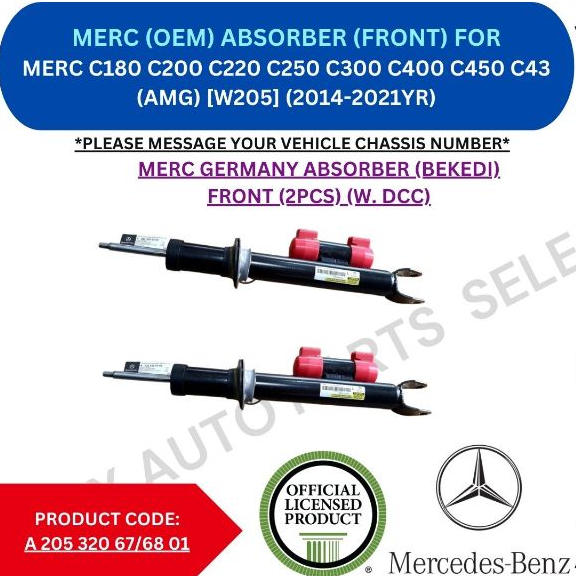 MERC GENUINE ELECTRIC ABSORBER (FRONT) (2PCS) FOR MERC C180 C200 C220 ...