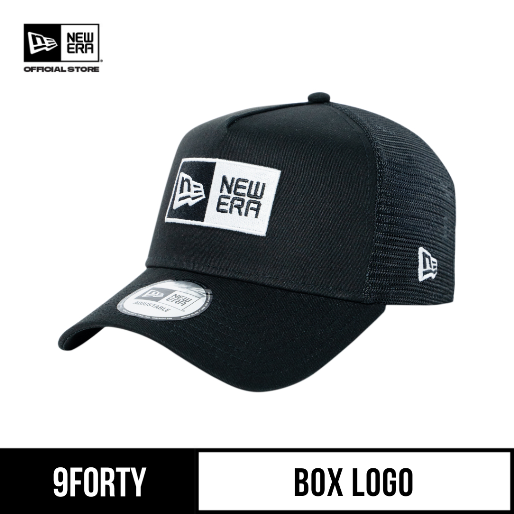 New Era 9FORTY A-Frame Trucker Box Logo Black Snapback Cap | Shopee ...