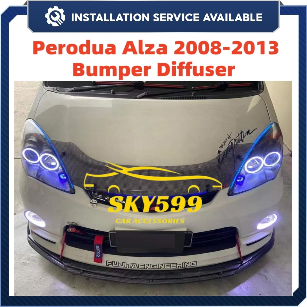Perodua Alza 2008-2013 Front Bumper Diffuser Lip Wrap Angle Splitters ...