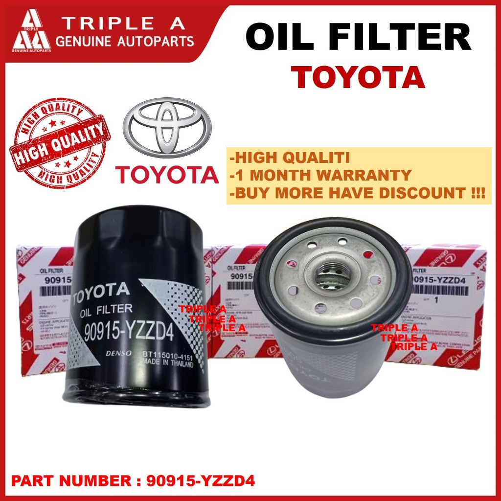 90915-YZZD4 TOYOTA OIL FILTER - PRADO ,LAND CRUISER ,CAMRY ,FORTUNER ...