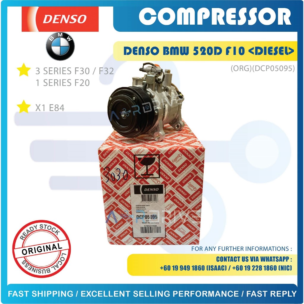 ORIGINAL DENSO BMW 520D F10 / F20 / F30 / F32 / X1 E84 6PK 6SBU14A COMPRESSOR ( DCP05095 / 3030 ...
