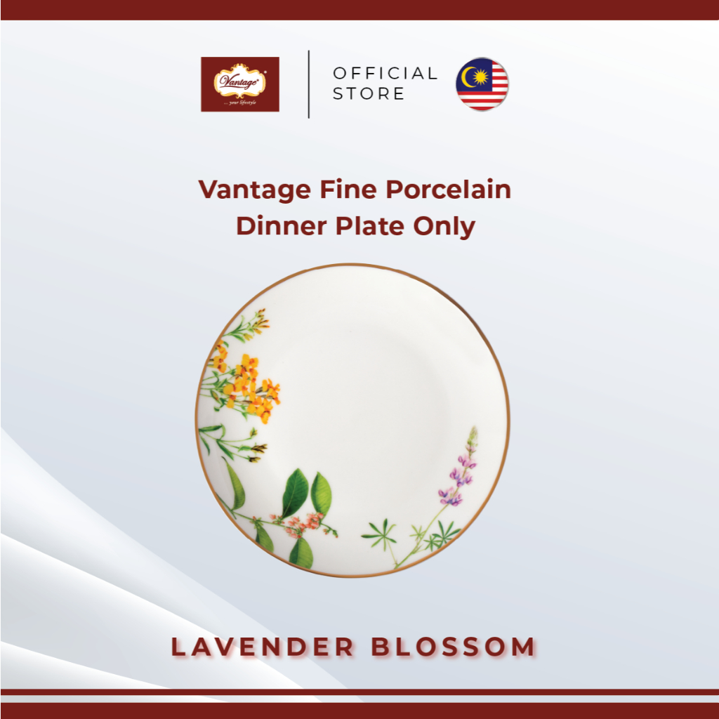Vantage Lavender Blossom Dinner Plate (Fine Porcelain) | Shopee Malaysia