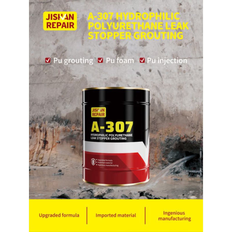 JISHAN REPAIR A-307 hydrophilic POLYURETHANE LEAK STOPPER GROUTING 9KG ...