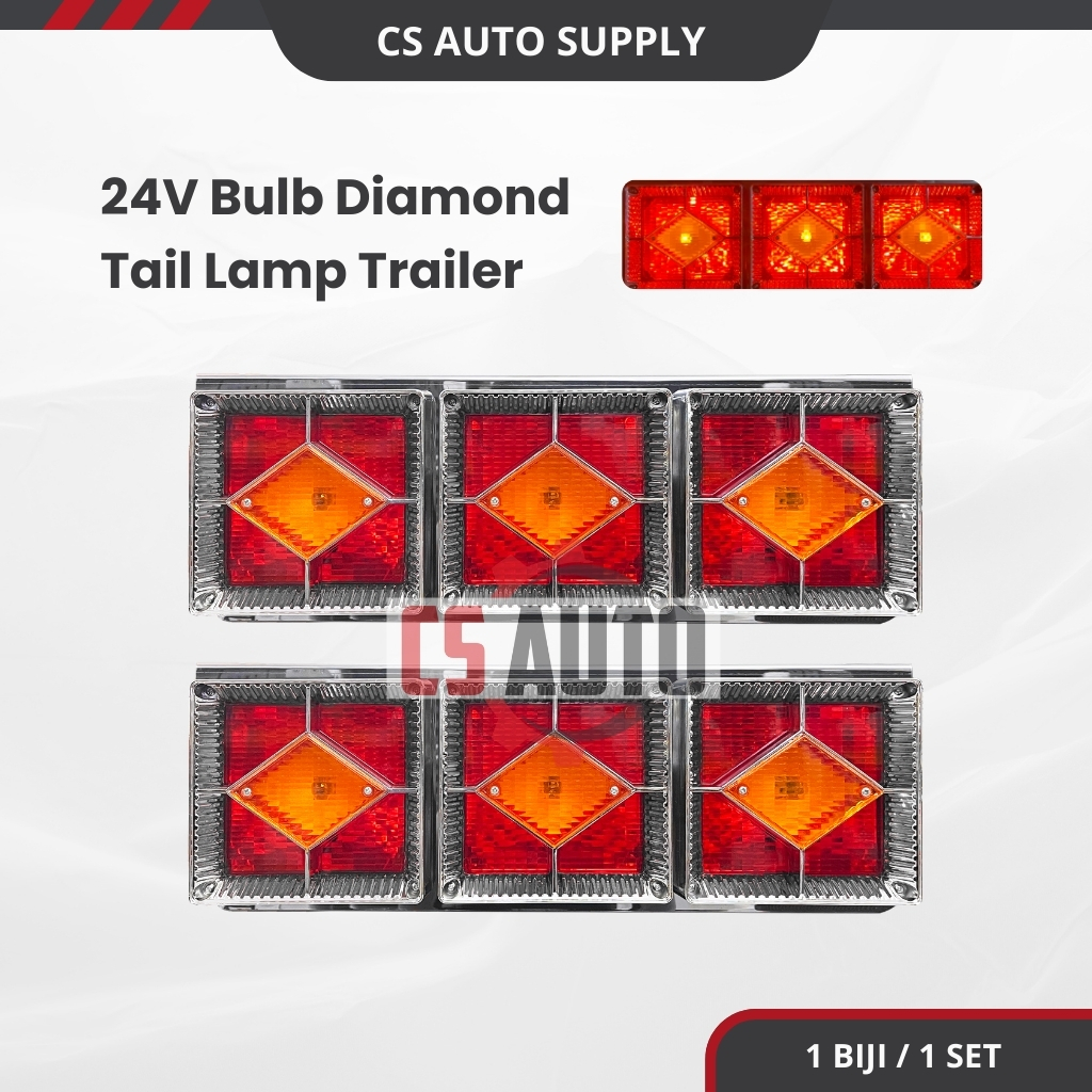 LED 24V Diamond Tail Lamp Lorry Trailer Signal Brake Light Lampu ...