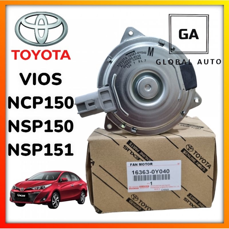 100% GENIUNE TOYOTA VIOS NCP150 RADIATOR COOLING FAN MOTOR 16363-0Y040 ...