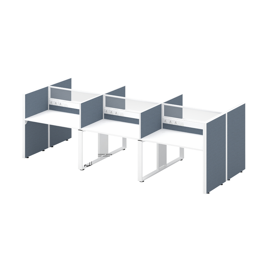 B60+30-SQ-6R 6 Seater Workstation Table Office Table Cubicle | Shopee ...