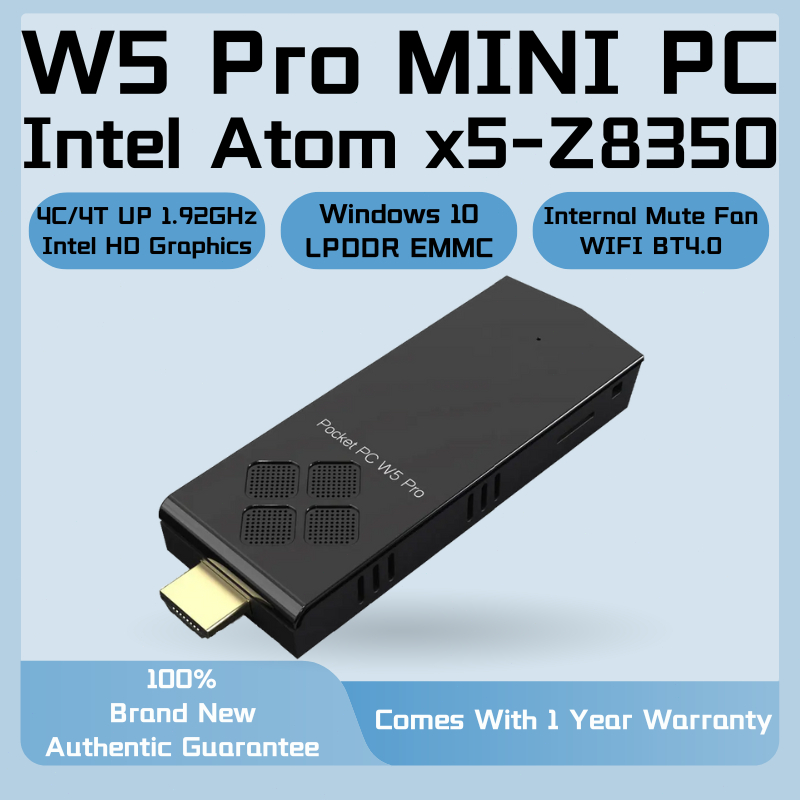 W5 Pro MINI PC Stick Windows 10 OS Portable Computer Intel Atom x5-Z8350 PC Stick WiFi BT ...
