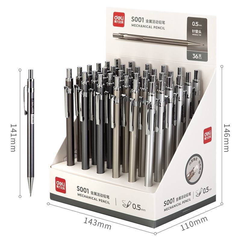 DELI S001 0.5MM Metal Mechanical Pencil | Shopee Malaysia