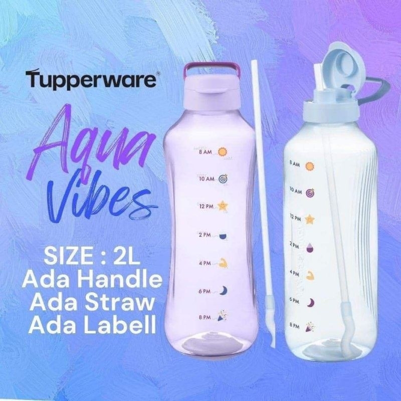 Tupperware AQUA Vibes 2 liter with straw & handle | Shopee Malaysia